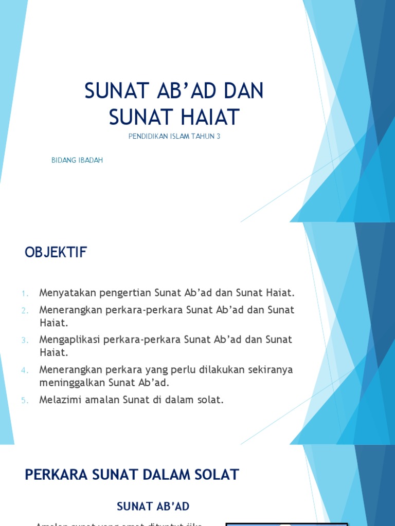 Panduan Sunat Ab'ad dan Haiat Tahun 3 | PDF