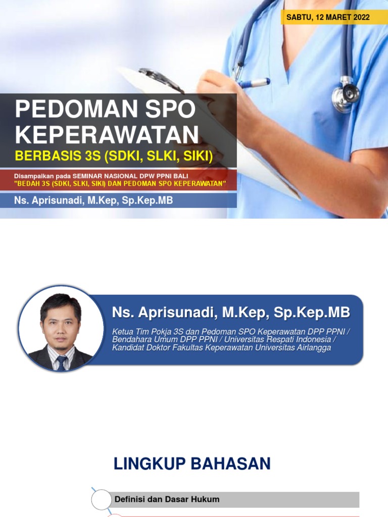 Pedoman SPO Keperawatan | PDF