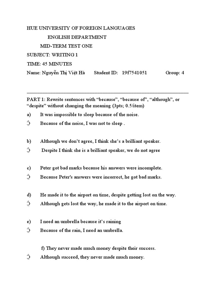 Midterm Test | PDF | Career & Growth | Language Arts & Discipline