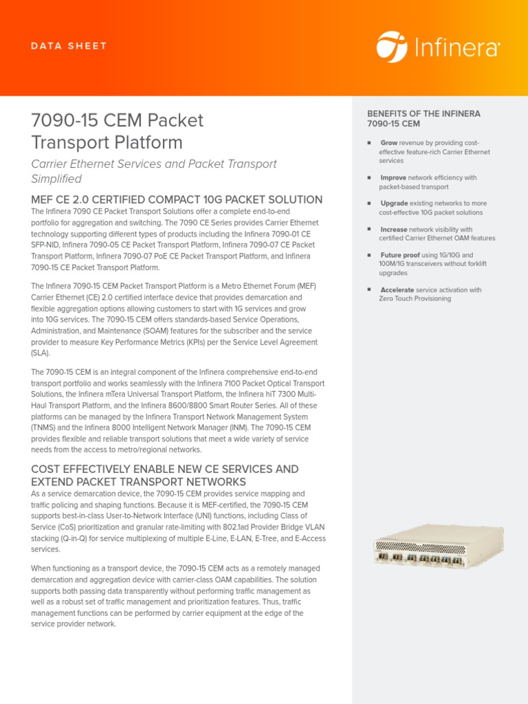7090-15 CEM Packet Transport Platform | PDF | Service Industries | Ethernet