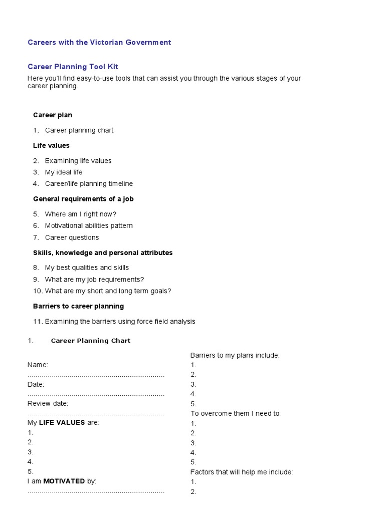 Career Planning Toolkit | PDF | Motivational | Motivation