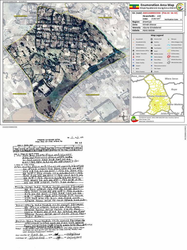 Enumeration Area Map: Abuna Gindeberet | PDF | Cartography