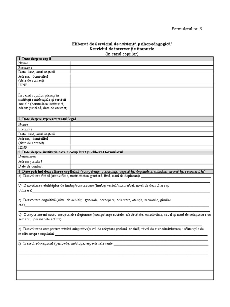 Formularul nr.5 | PDF
