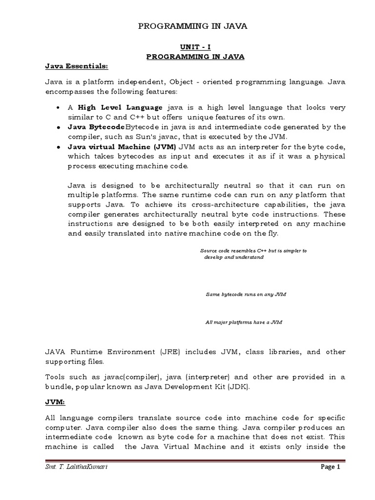 Java Total Notes BSC V Sem Paper V | PDF | Java Virtual Machine ...