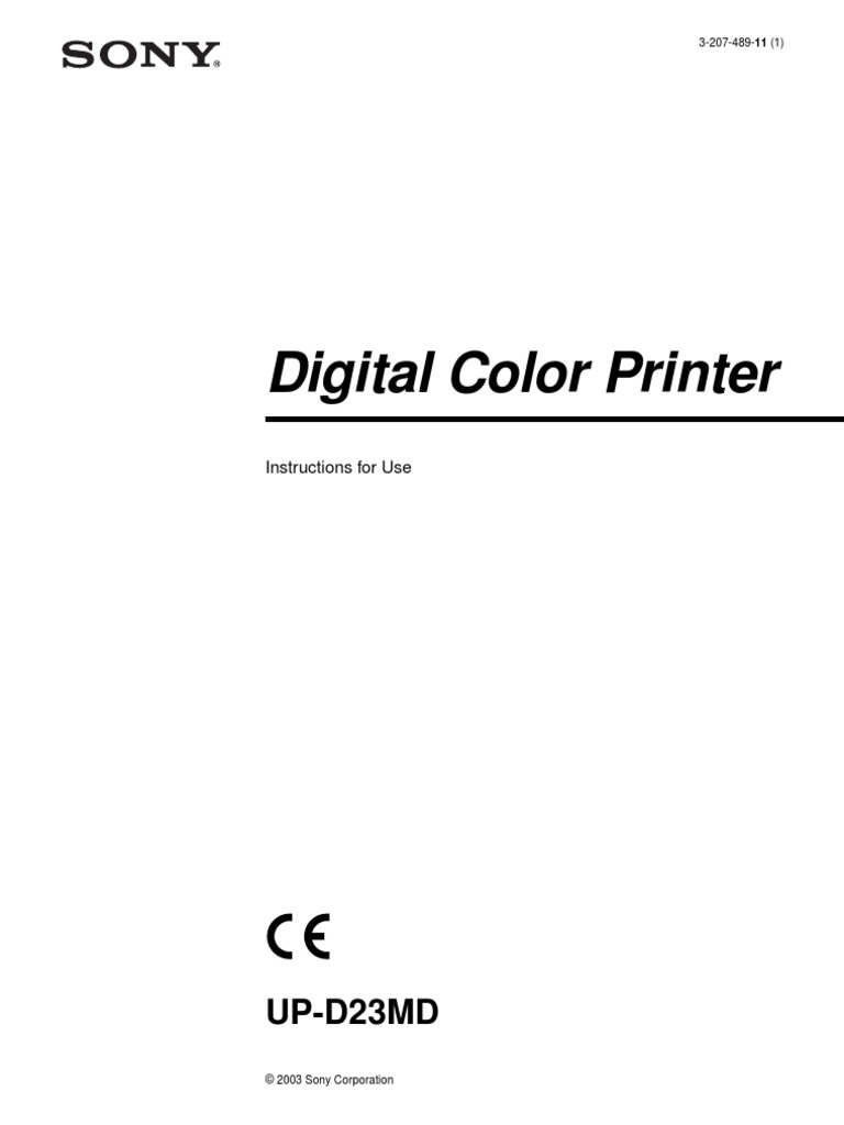 Digital Color Printer: UP-D23MD | PDF | Usb | Printer (Computing)
