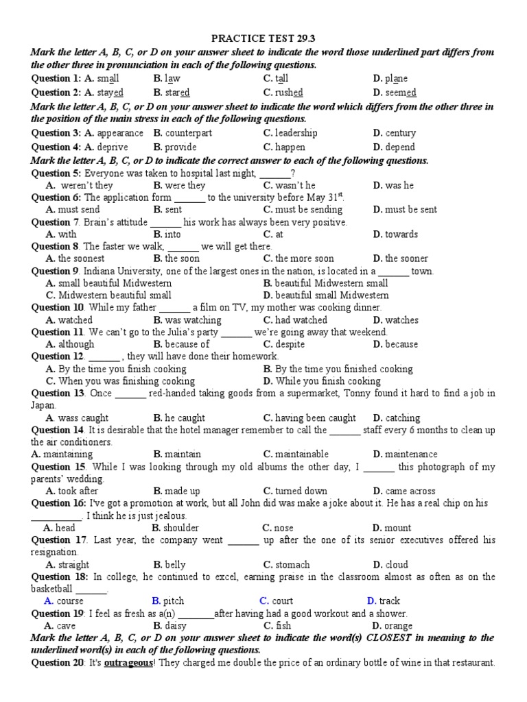 Practice Test 23 | PDF | Earthquakes