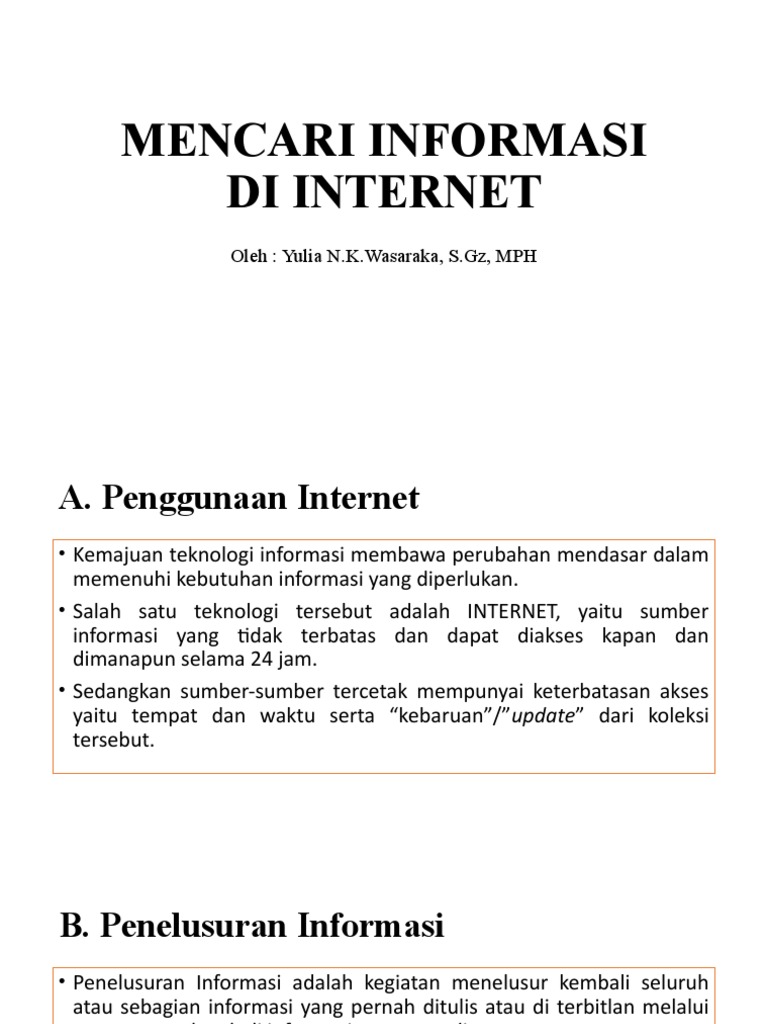 Mencari Informasi Di Internet | PDF