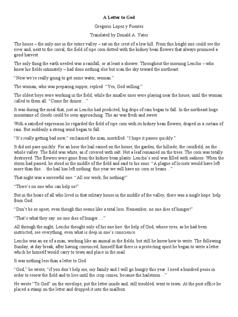 A Letter To God | PDF