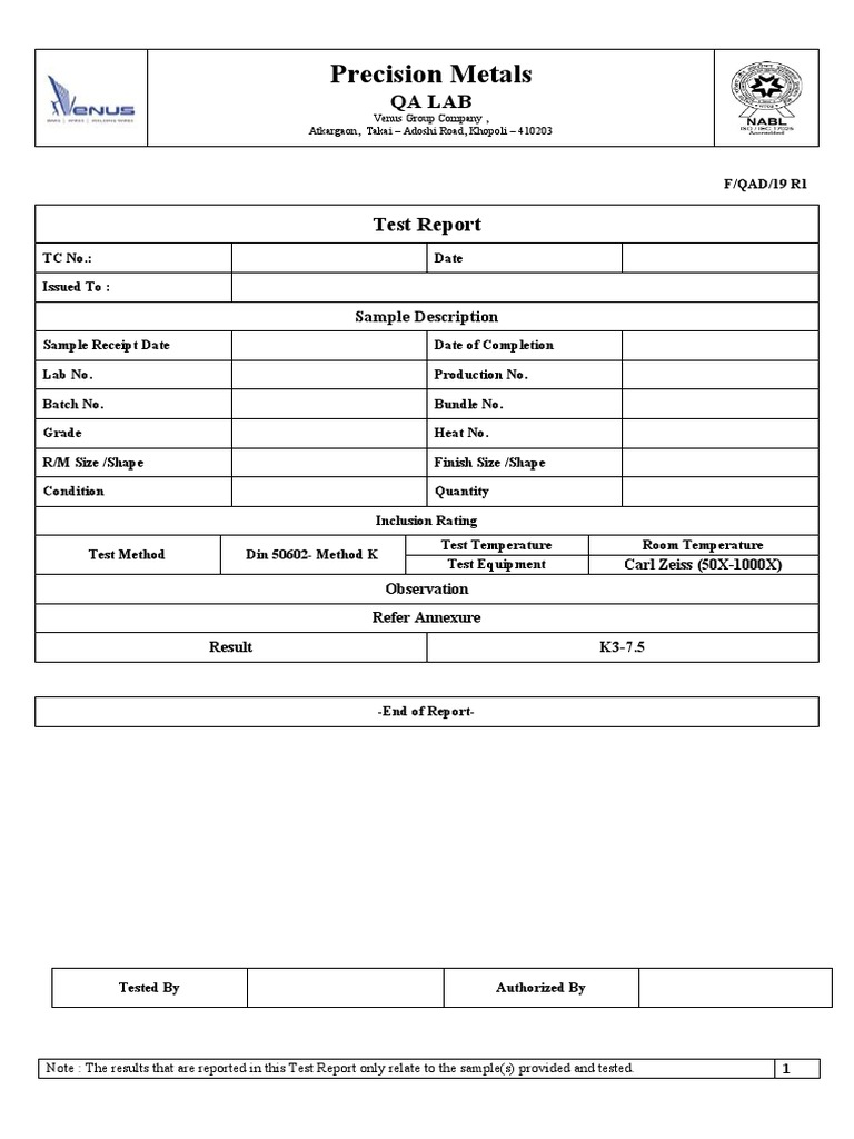 Inclusion Rating - Din 50602 | PDF | Chemistry | Applied And ...