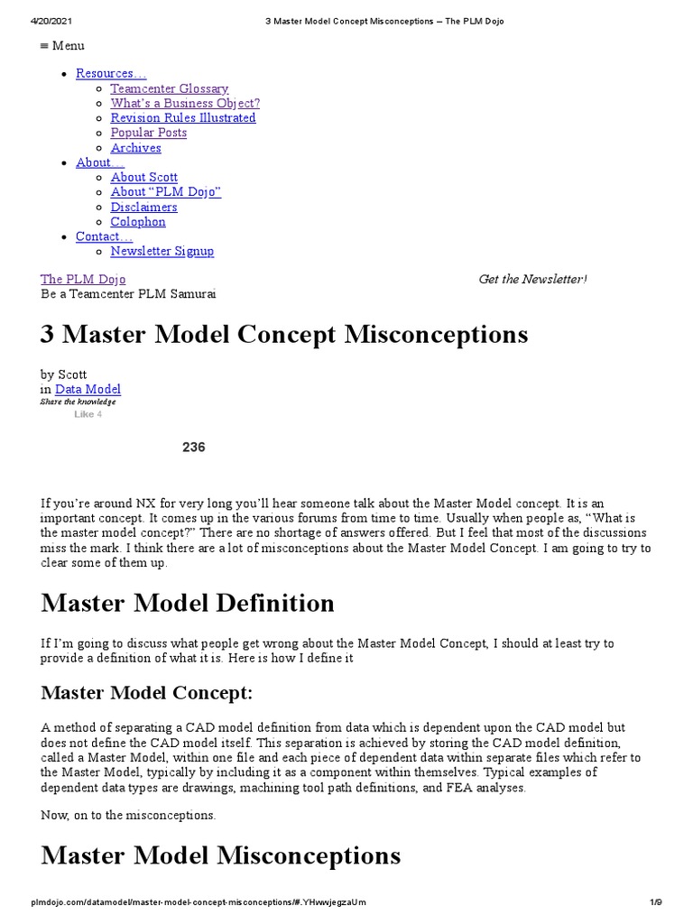 3 Master Model Concept Misconceptions - The PLM Dojo | PDF | Product ...