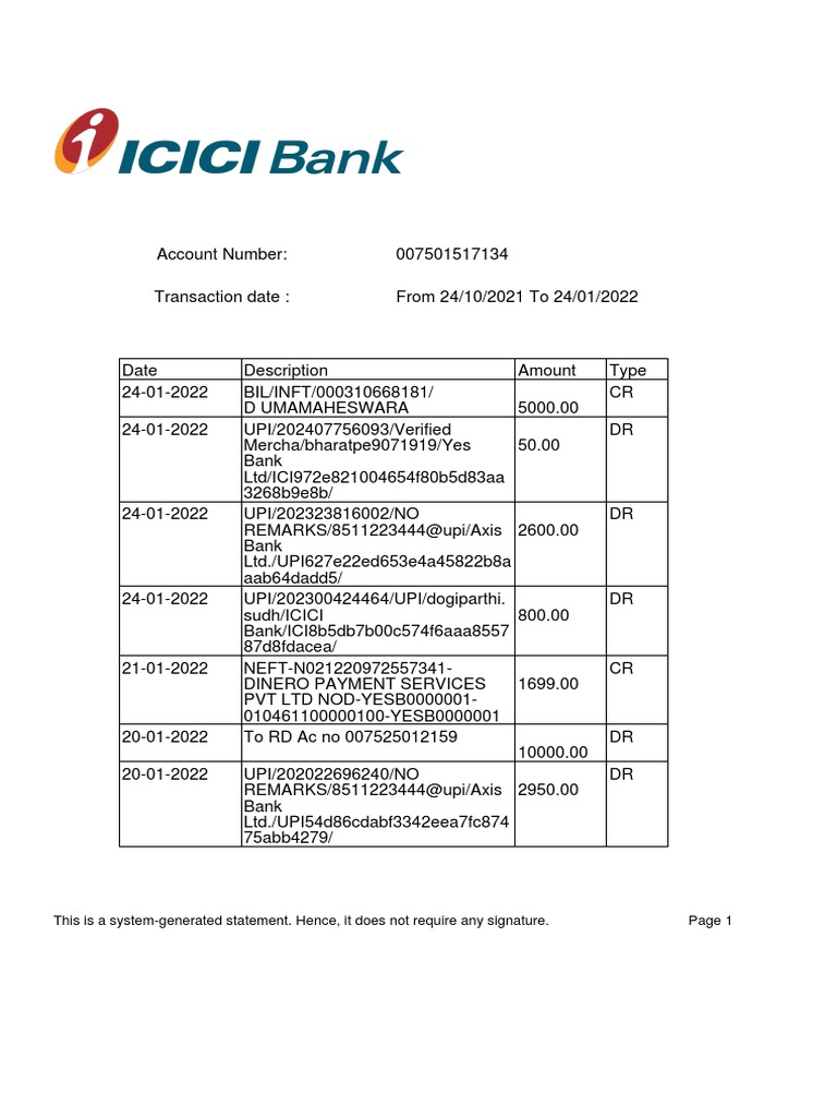 How A Bank Statement Looks Like | PDF | Financial Transaction | Banks