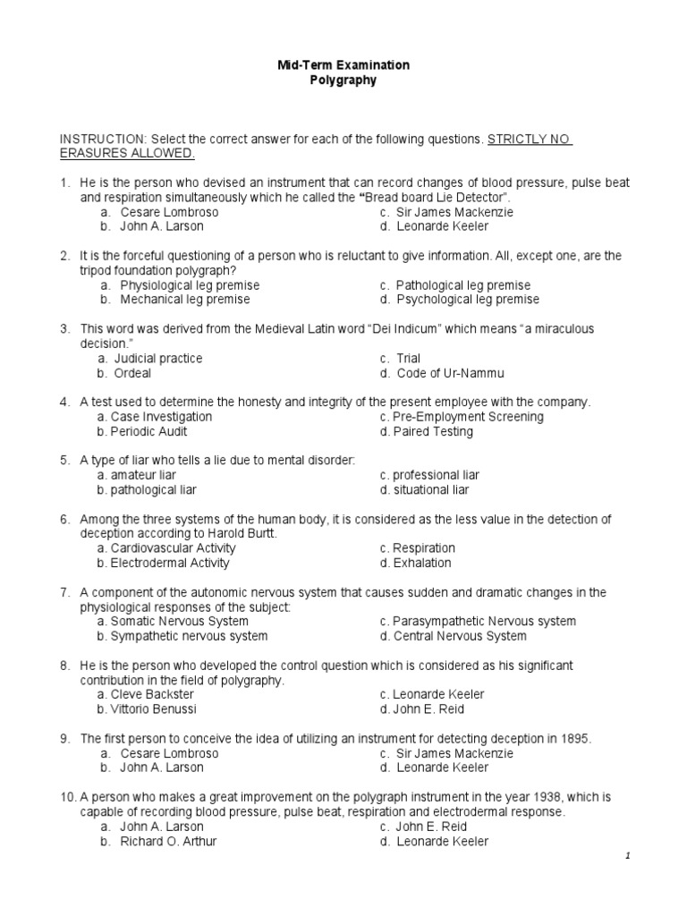 Poly Mid 2022 | PDF | Polygraph | Physiology