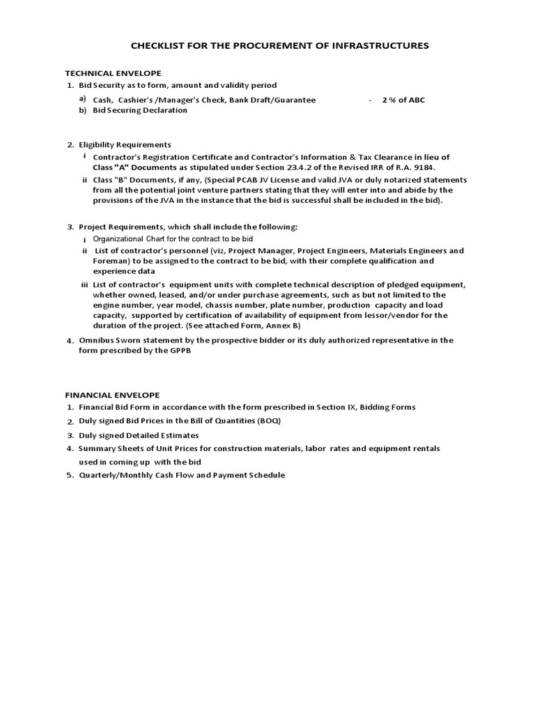 Checklist (Civil Works) | PDF