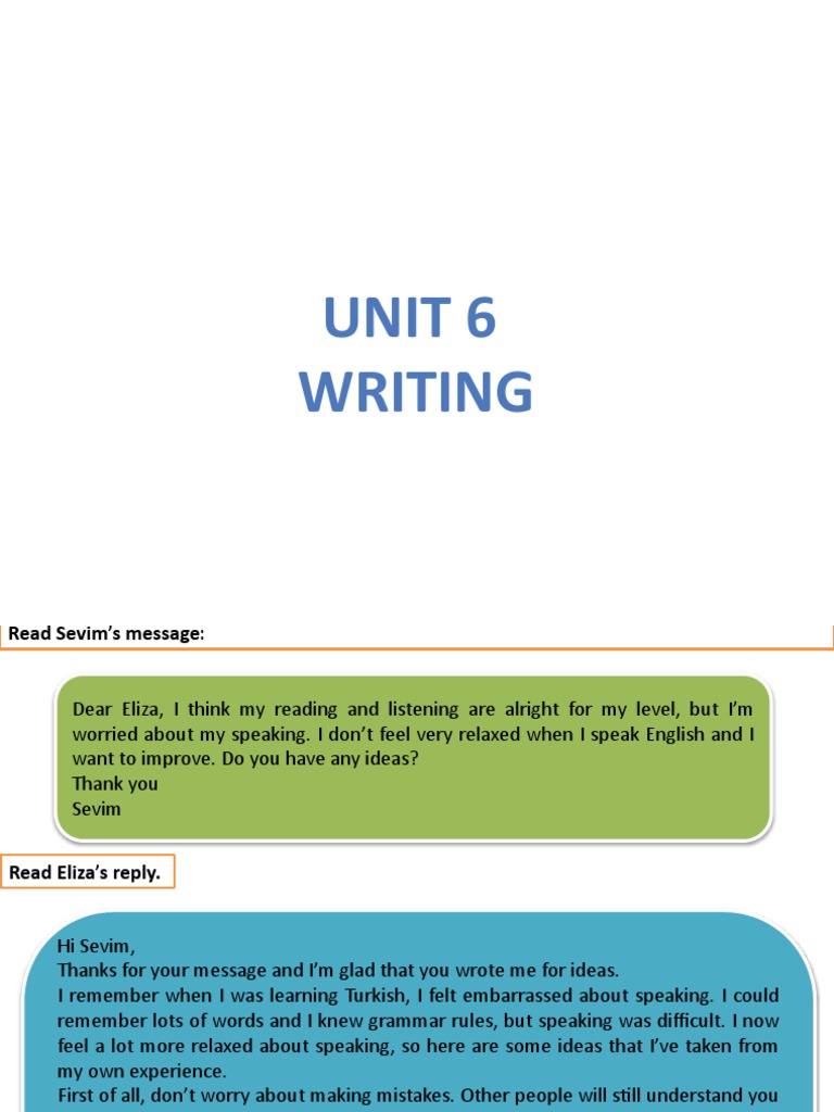 Unit 6 Writing | PDF