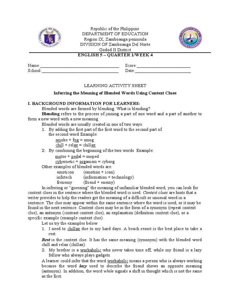 English 5 Quarter 1 - Week 4 | PDF | Cognition | Cognitive Science