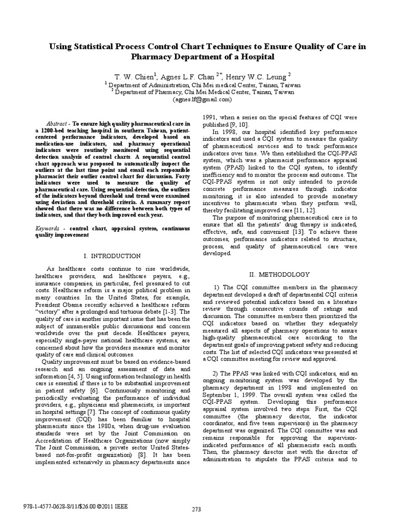 Using Statistical Process Control Chart Techniques To Ensure Quality of ...