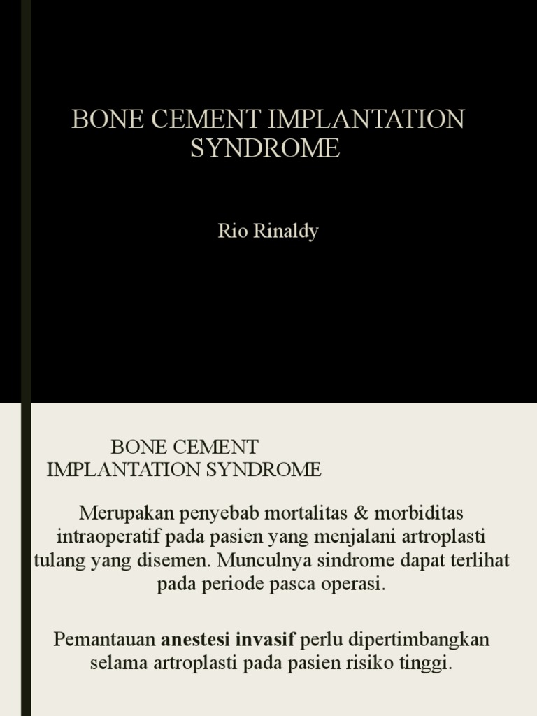 Bone Cement Implantation Syndrome | PDF