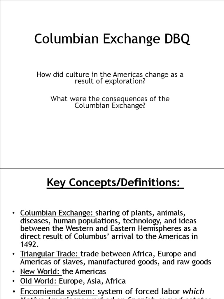 Columbian Exchange DBQ | PDF | Native Americans In The United States ...