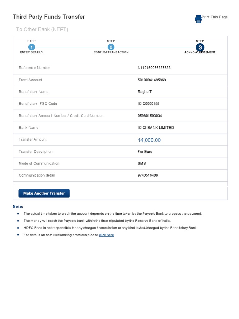 Welcome To HDFC Bank NetBanking | PDF