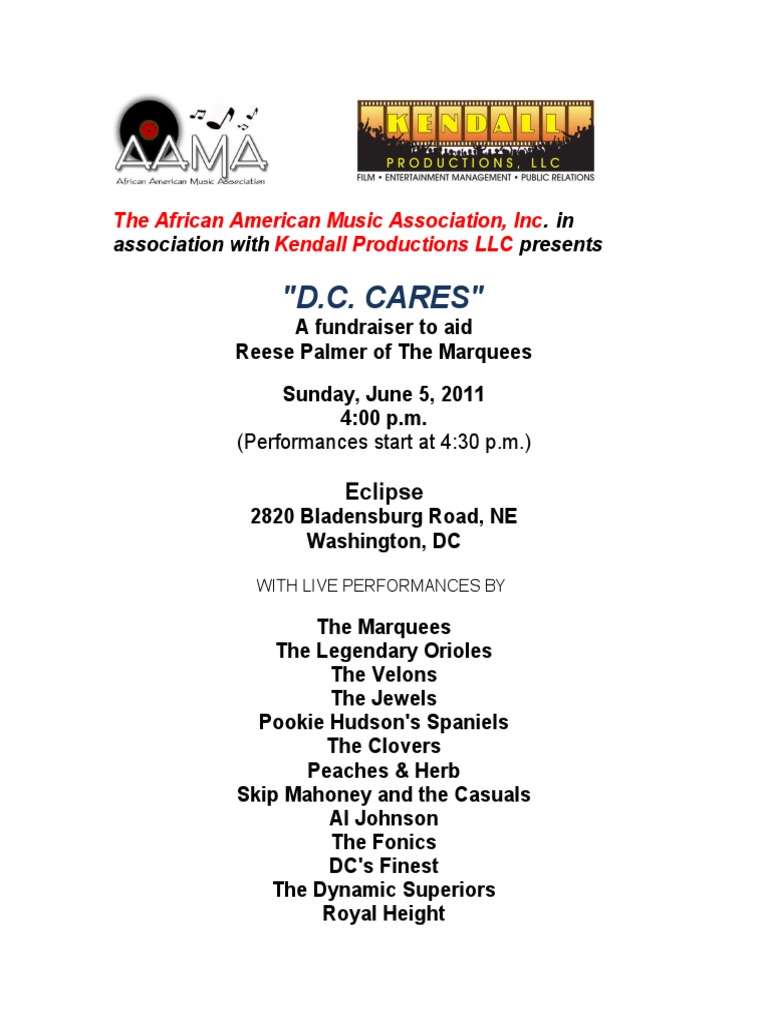 D.C. CARES Fundraiser for Reese Palmer | PDF | Rock And Roll | African ...