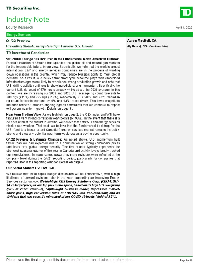 Industry Note: Equity Research | PDF | Prices | Commodity