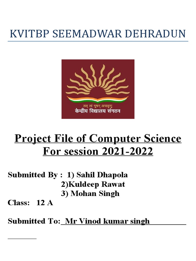 Project On School Management System | PDF | Databases | Software