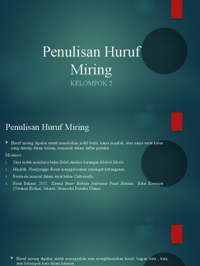 Penulisan Huruf Miring | PDF