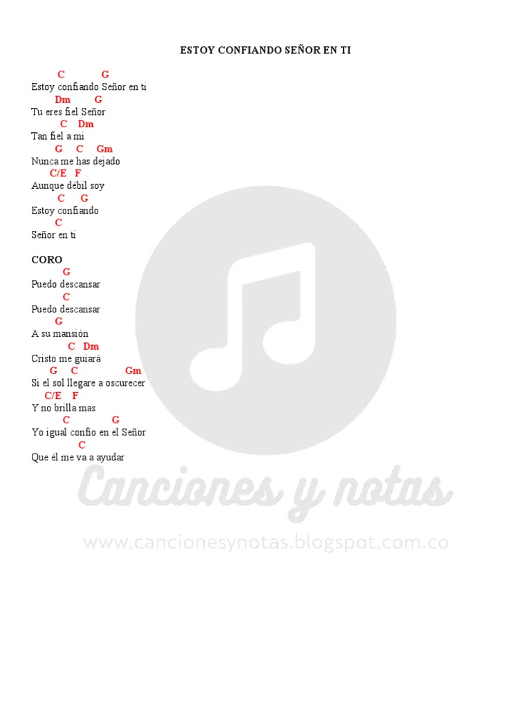 Estoy Confiando Señor en Ti | PDF
