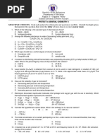 Exam For General Chemistry 2 | PDF | Solution | Phase (Matter)