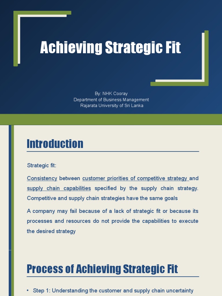 Achieving Strategic Fit | PDF | Supply Chain | Demand