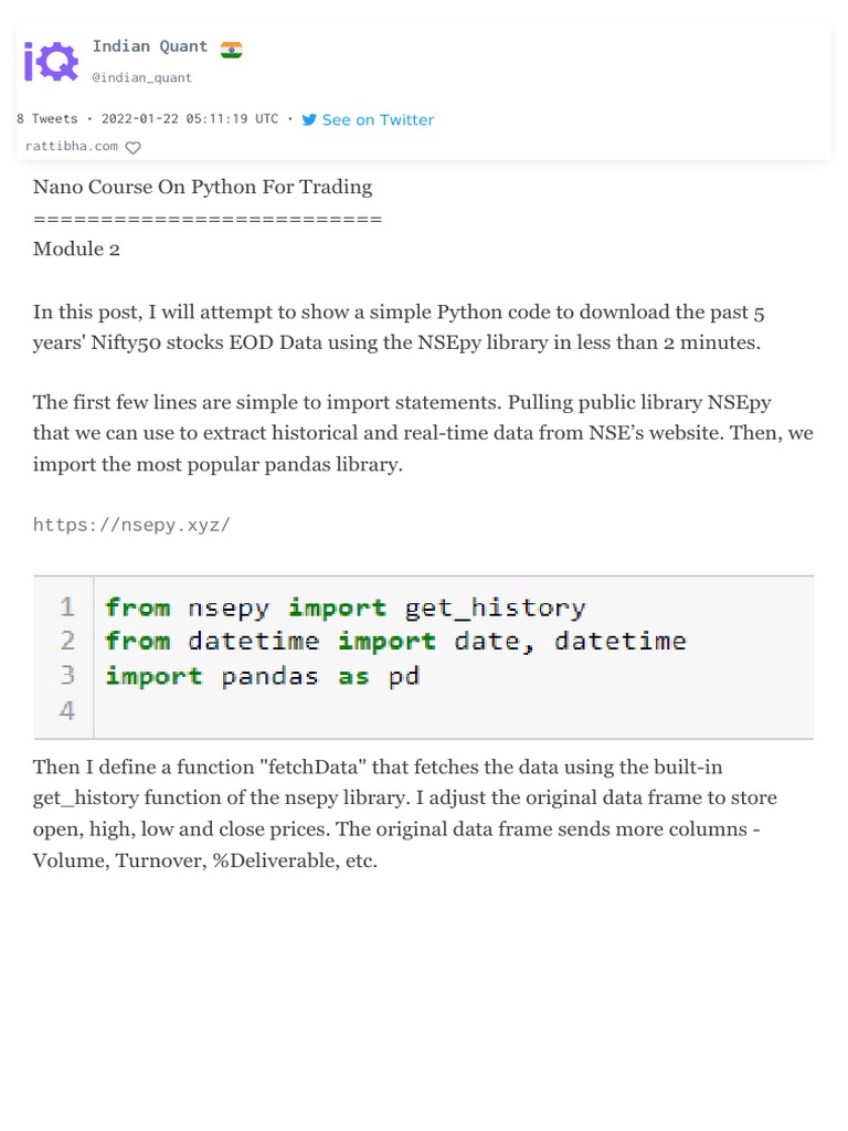 Nano - Course - On - Python - Thread - by - Indian - Quant - Jan 22, 22 ...
