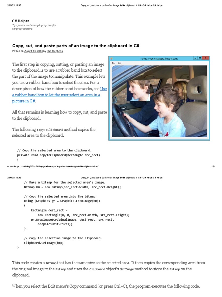Clipboard Image Manipulation in C# | PDF | Graphics | Computer Graphics