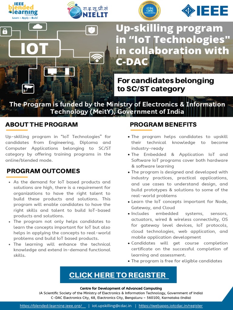 Up-Skilling IoT Program Brochure | PDF | Internet Of Things | Computing