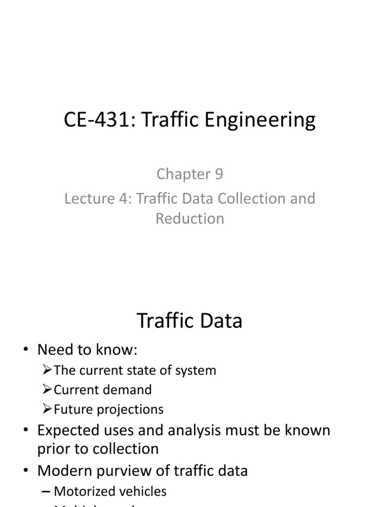 Lect4 - Traffic Data Collection | PDF | Traffic | Sensor