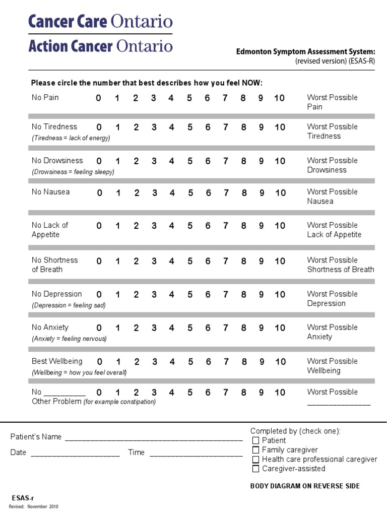 Edmonton Symptom Assessment System | PDF | Palliative Care | Human ...