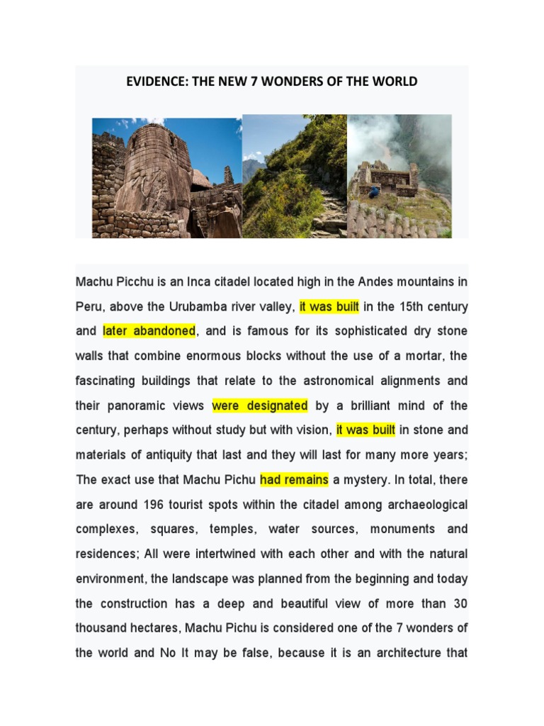 Evidence The New 7 Wonders of The World | PDF