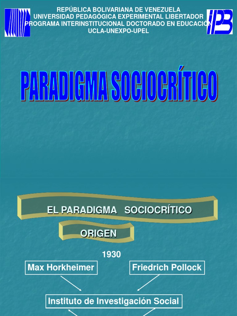 Paradigma Sociocrítico | PDF | Conocimiento | Paradigma