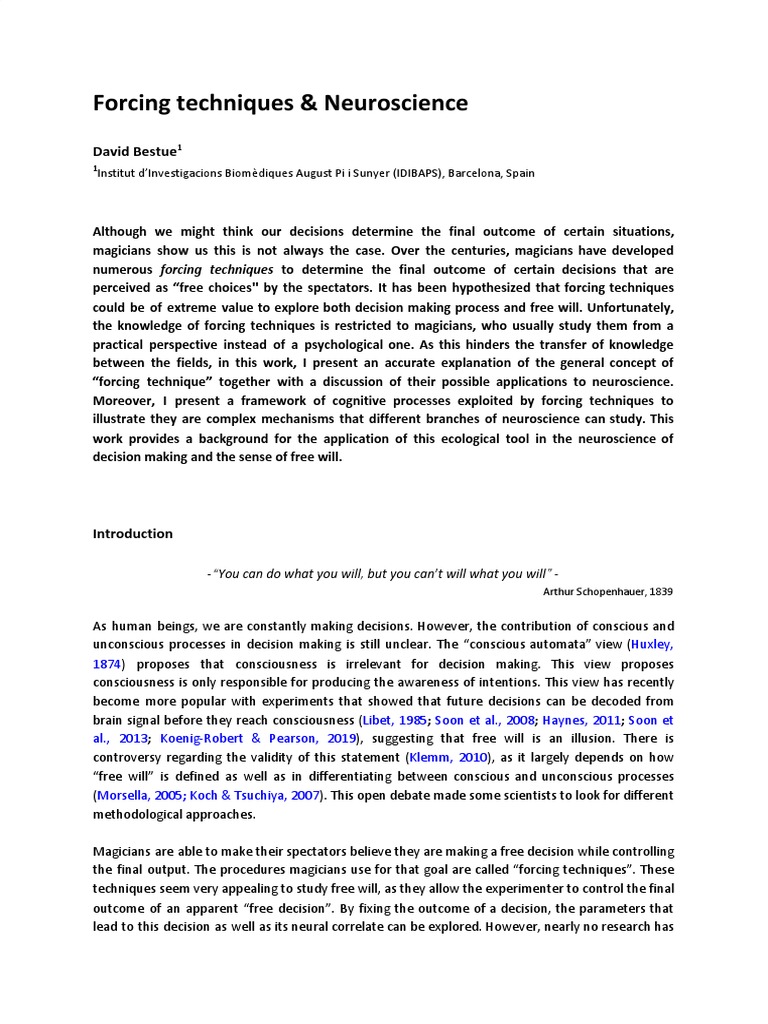 Forcing Techniques and Neuroscience | Download Free PDF | Perception ...