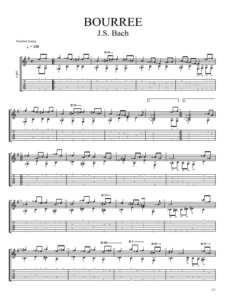 Bach - Bourree | PDF | Classical Music