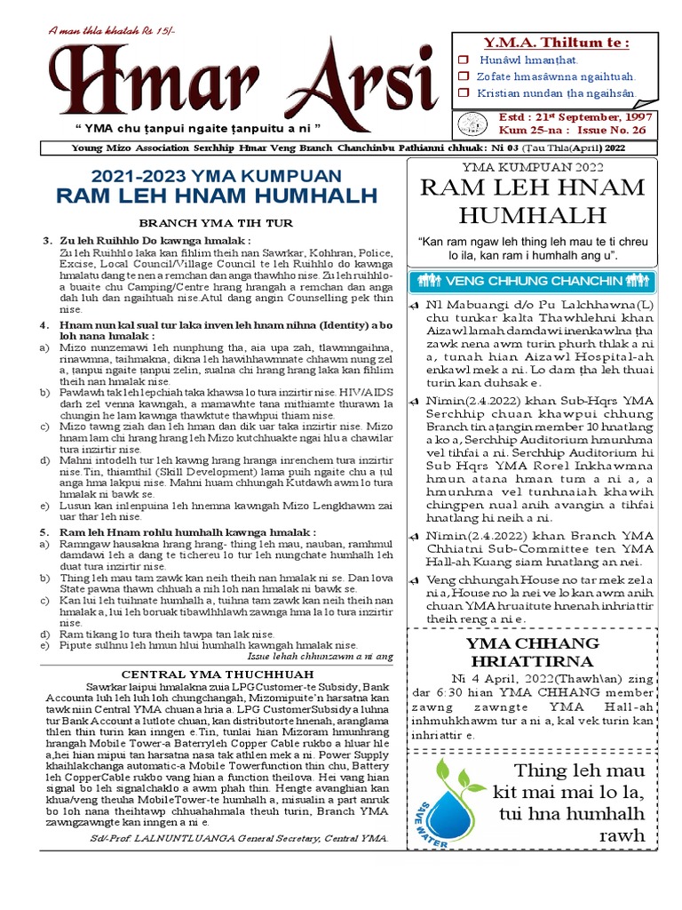 Hmar Arsi April 3, 2022 Issue | PDF