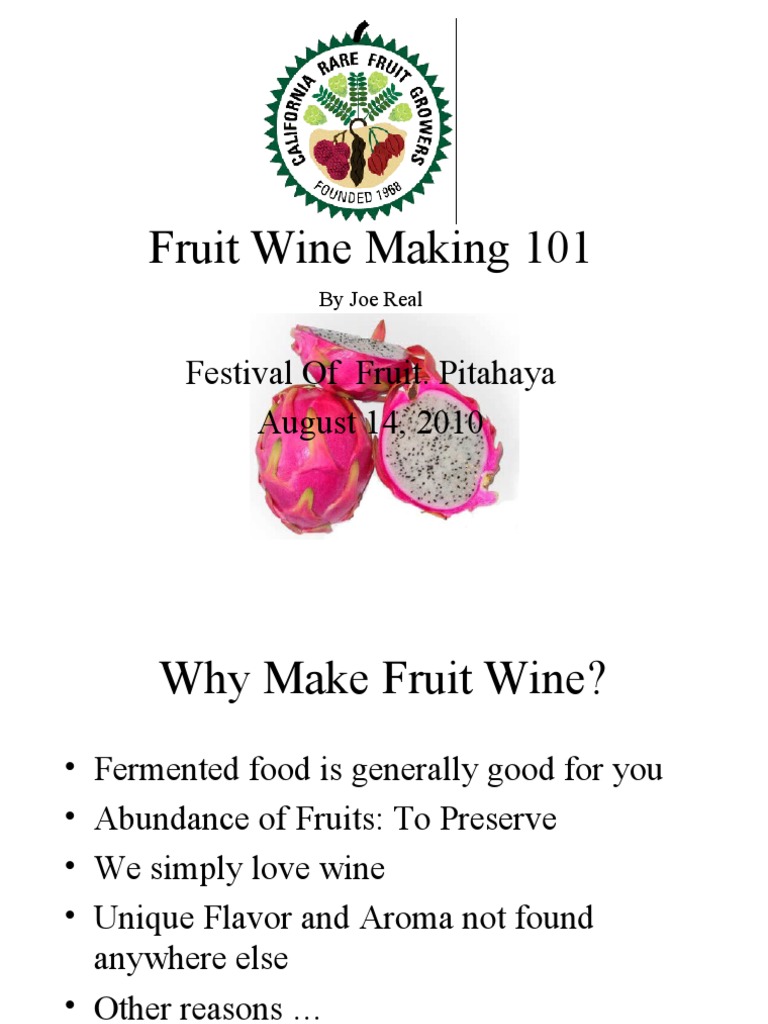 Fruit Wine Making 101 Pdf Wine Winemaking