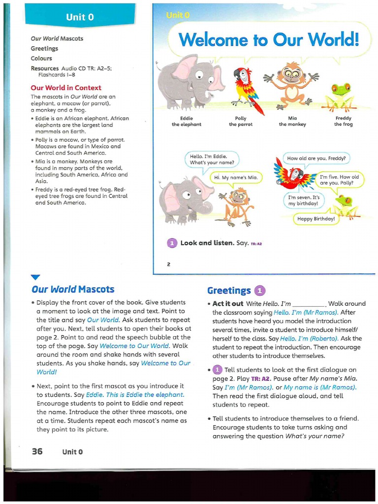 Our World 1 - Teacher's Book - Unit 0 | PDF