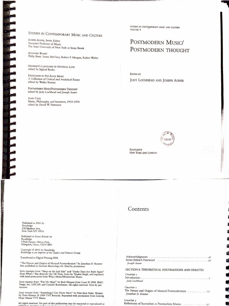 Postmodern Music - Postmodern Thought | PDF