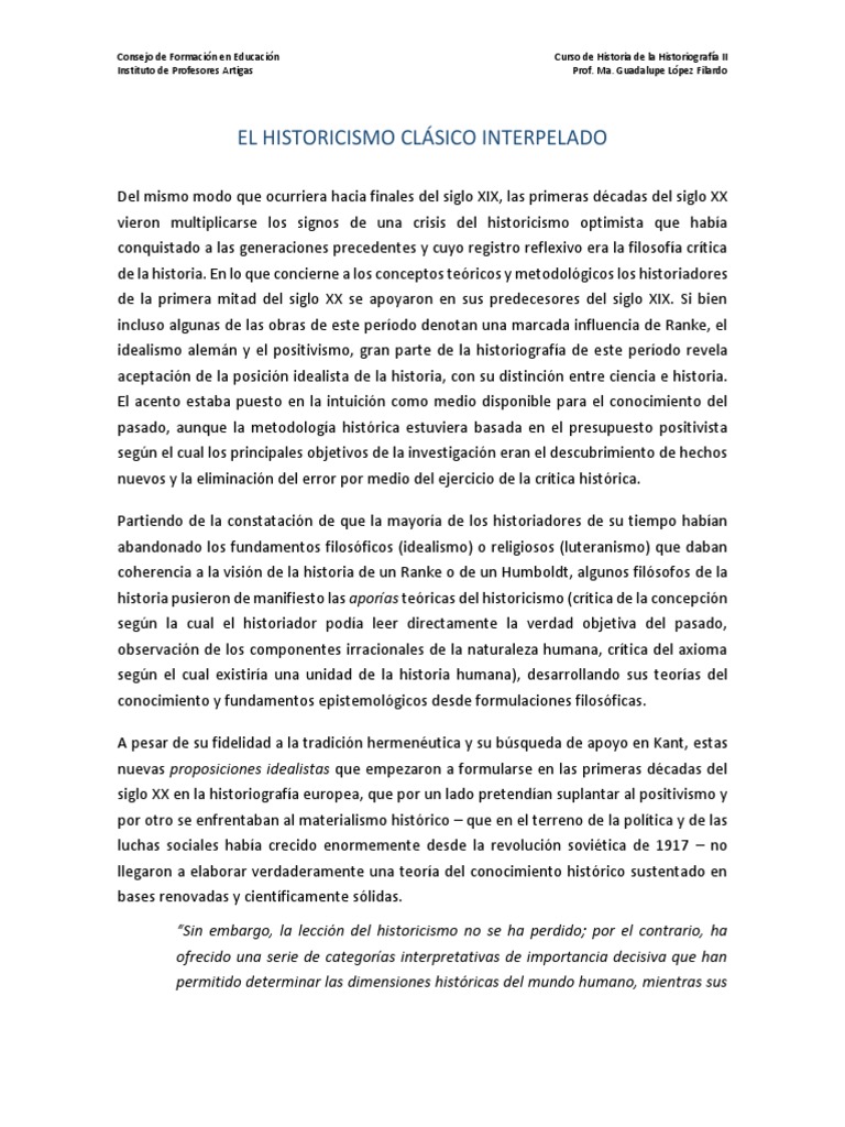 Benedetto Croce y el Historicismo Clásico | PDF | Conocimiento ...