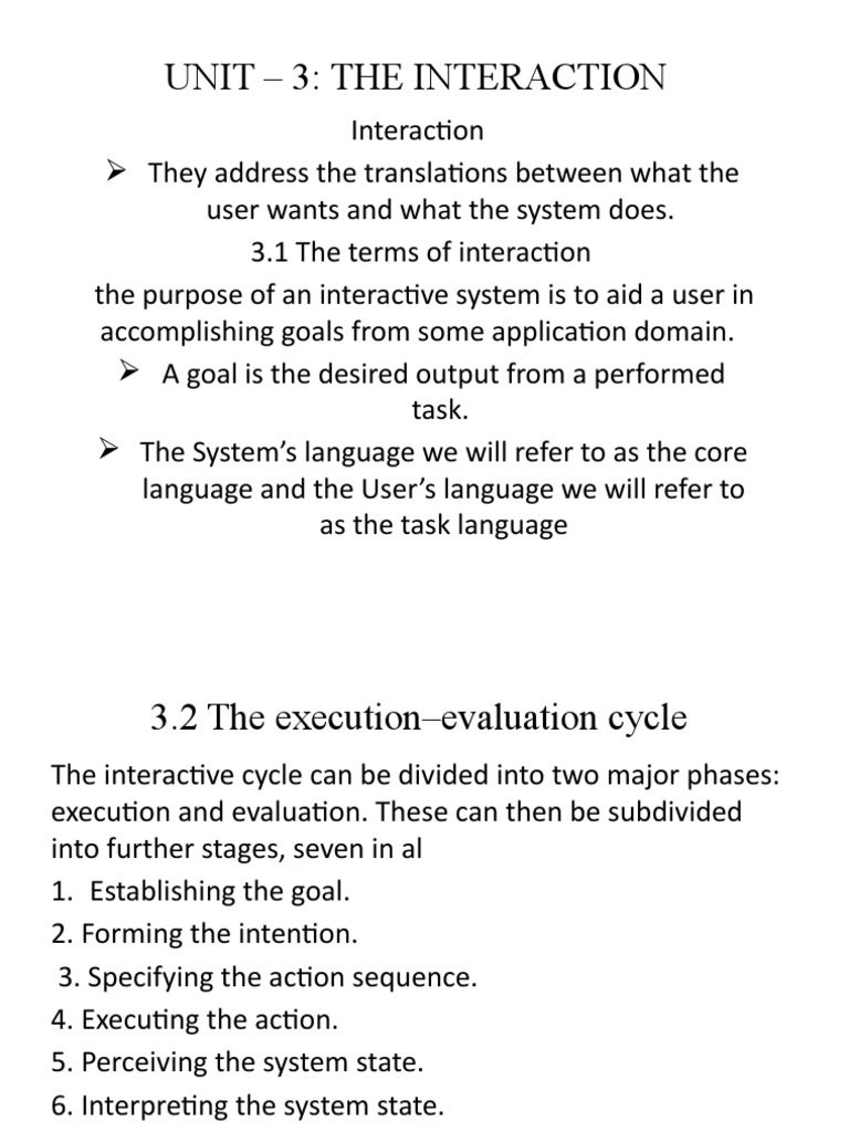 Unit - 3: The Interaction | PDF | Graphical User Interfaces | Usability