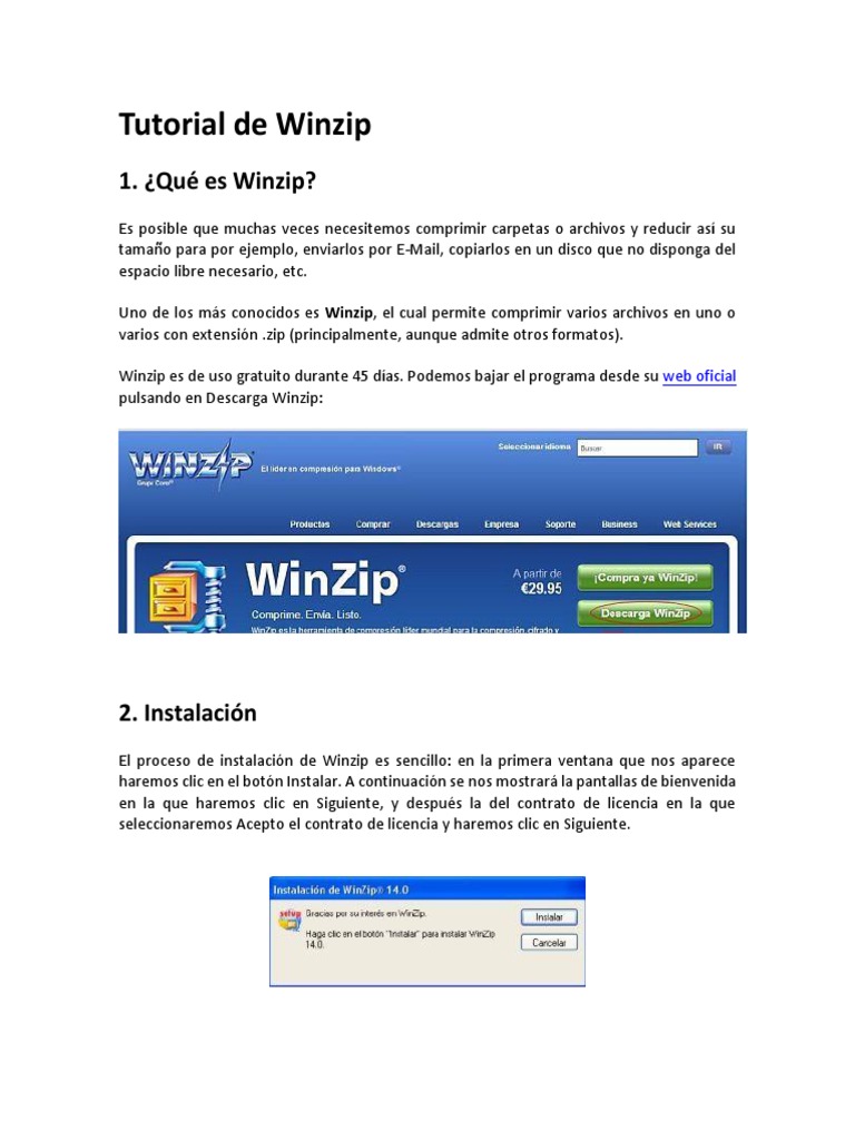Tutorial de Winzip | PDF | Archivo de computadora | Zip (formato de ...