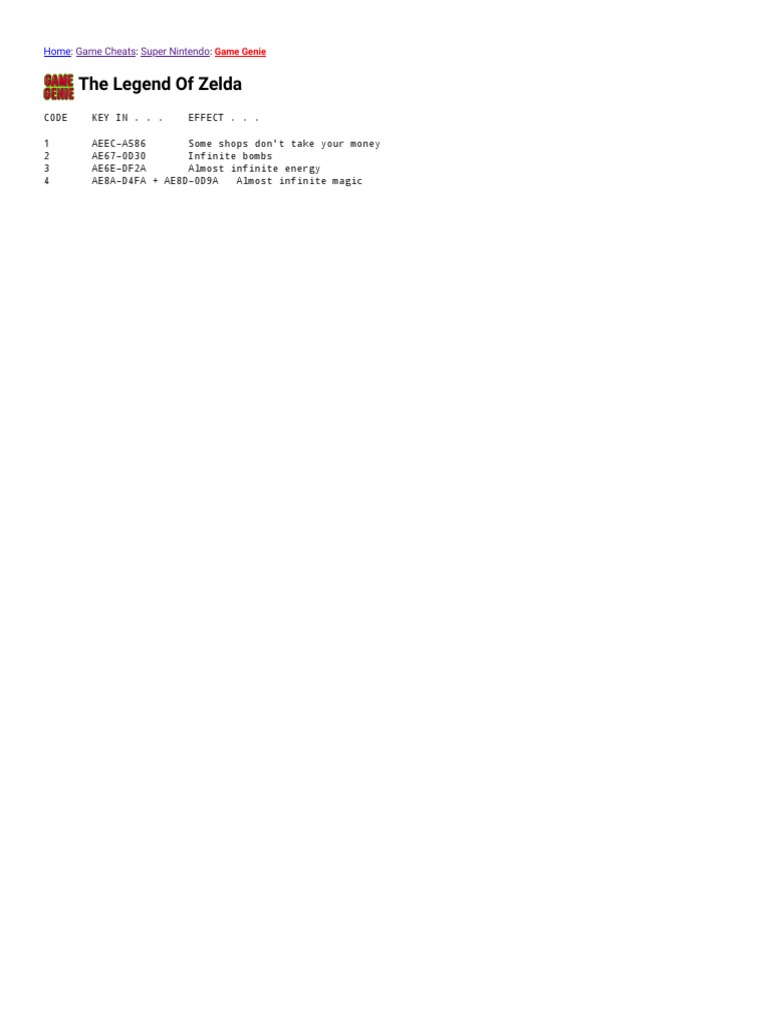 The Legend of Zelda - A Link To The Past | PDF