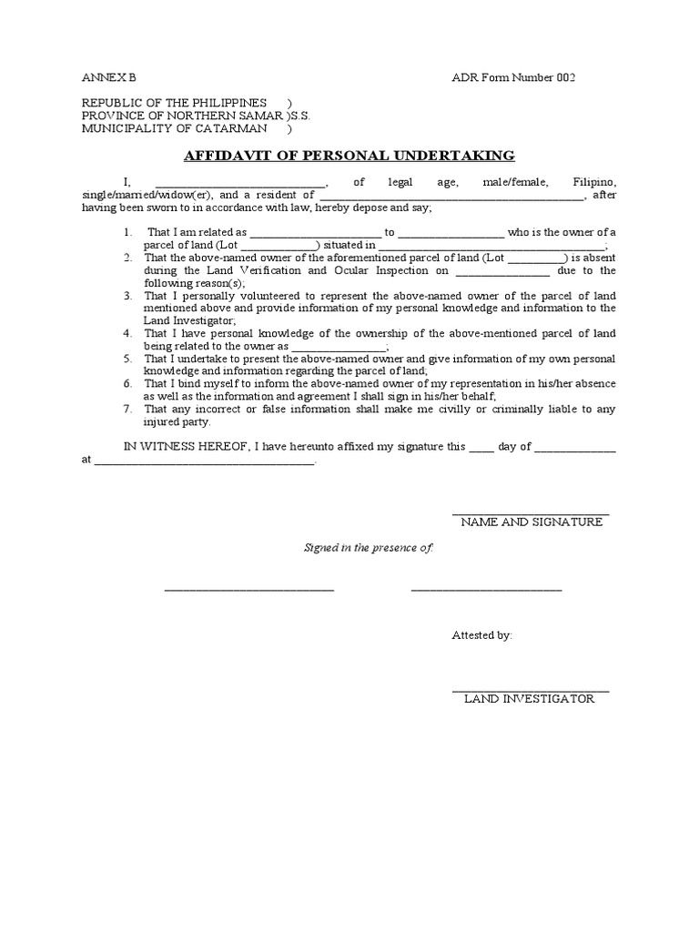 ADR Form No. 2 ANNEX B | PDF | Justice | Crime & Violence