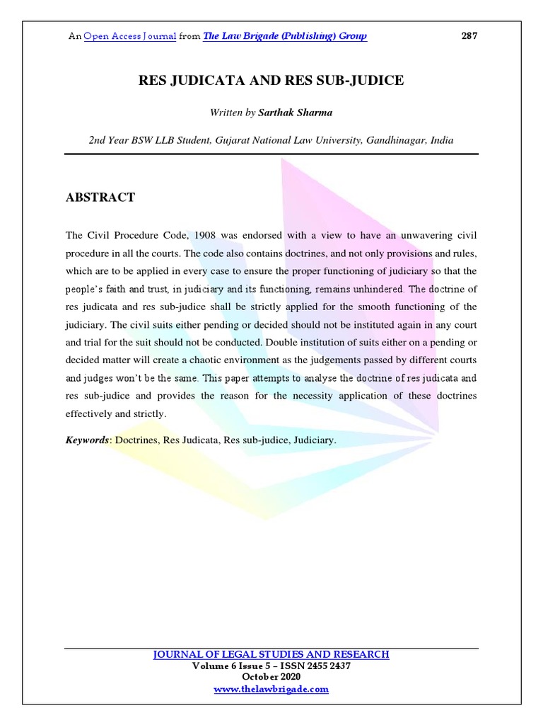 CPC Project Res Judicata | PDF | Lawsuit | Res Judicata