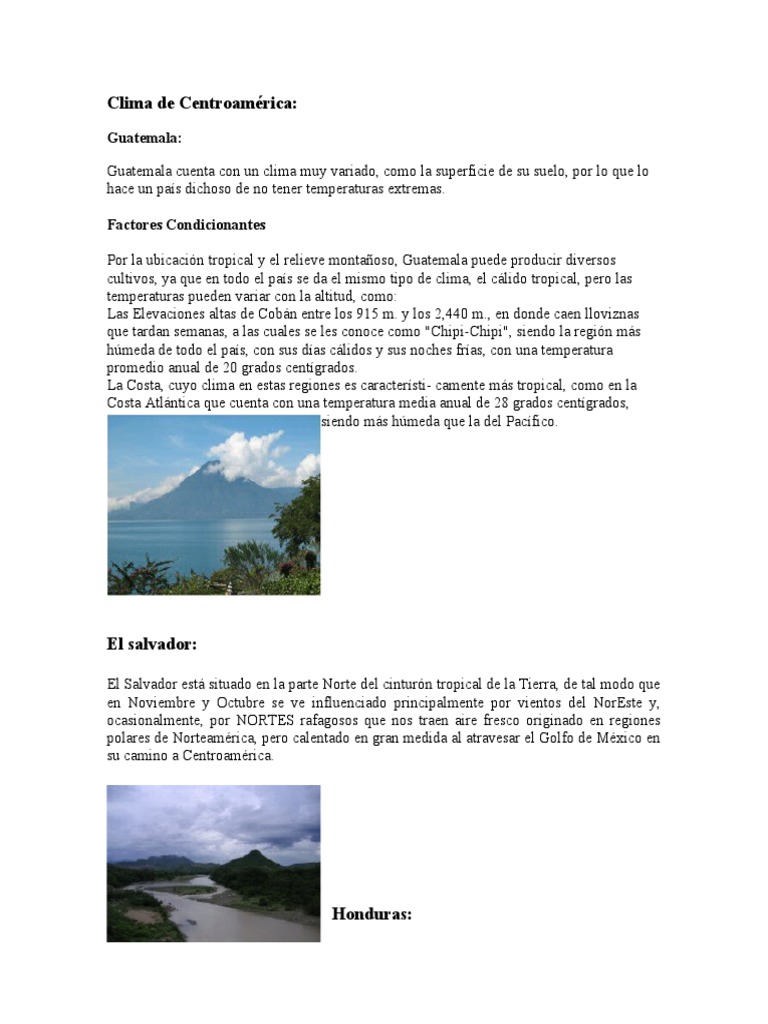 Clima de Centroamérica | PDF | Clima | Zona tropical